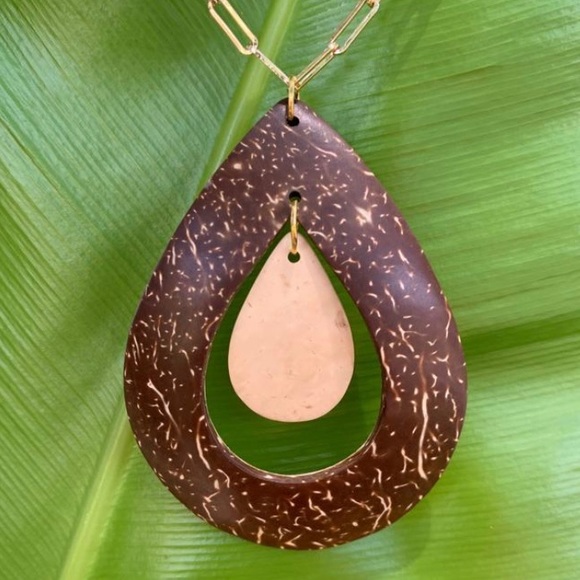 Jewelry | Coconut Shell Raindrop Necklace | Poshmark
